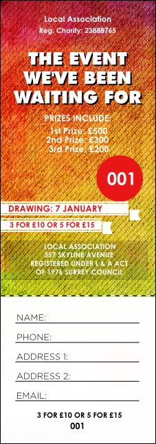 Rainbow Raffle Ticket